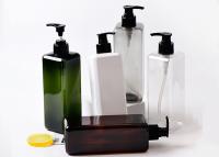 China 500ml Clear Amber  Black Square Plastic Lotion Bottle For Skincare Product for sale