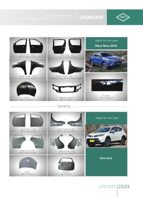China Exterior Auto Body Spare Parts Car Door Replacement Fender Hoods Tail gate Radiator Support for sale
