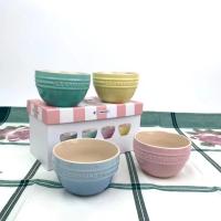 China Modern Korean Style Kitchen Ceramic Bowl With Lid Spoon Multifunctional for sale