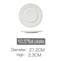 China Gold Line White Bone China Embossed Tableware Wedding Charger Plate Dinner Plate Bowl Mug Coffee Cup Set 100pcs for sale
