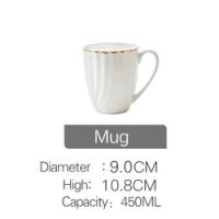 China Gold Line White Bone China Embossed Tableware Wedding Charger Plate Dinner Plate Bowl Mug Coffee Cup Set 100pcs for sale