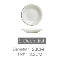 China Gold Line White Bone China Embossed Tableware Wedding Charger Plate Dinner Plate Bowl Mug Coffee Cup Set 100pcs for sale