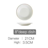 China Gold Line White Bone China Embossed Tableware Wedding Charger Plate Dinner Plate Bowl Mug Coffee Cup Set 100pcs for sale