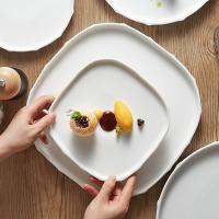 China Custom Printed Polygonal Ceramic Plates 8 10 12 Inch Wholesale Dinnerware for sale