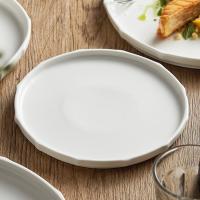 China Custom Printed Polygonal Ceramic Plates 8 10 12 Inch Wholesale Dinnerware for sale
