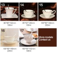 China Wholesale Customizable Sublimation Coated Bone China Mug with Saucer 180ml 250ml Gold Rim for sale