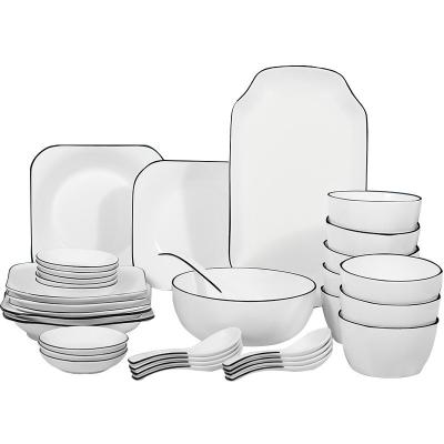 China Color Printed Porcelain Dinner Plate Set 10.5 Inch for Restaurant Wedding for sale