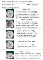 China Japanese Cherry Blossom White Ceramic Dinner Plate Set 4 Shapes Baking Dessert Bowl Mug for sale