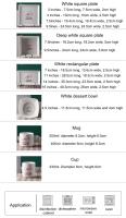 China Japanese Cherry Blossom White Ceramic Dinner Plate Set 4 Shapes Baking Dessert Bowl Mug for sale