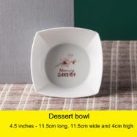 China Japanese Cherry Blossom White Ceramic Dinner Plate Set 4 Shapes Baking Dessert Bowl Mug for sale