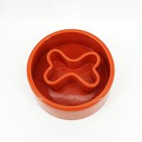 China Colorful Ceramic Pet Bowl 15.5x15.3x7.7cm Rounded Dog Slow Feeder for Food Water Feeding for sale