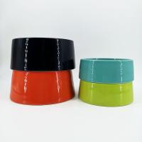China Colorful Ceramic Pet Bowl 15.5x15.3x7.7cm Rounded Dog Slow Feeder for Food Water Feeding for sale