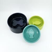 China Colorful Ceramic Pet Bowl 15.5x15.3x7.7cm Rounded Dog Slow Feeder for Food Water Feeding for sale
