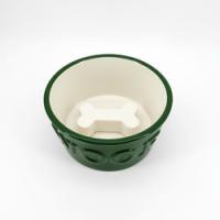 China Colorful Ceramic Pet Bowl 15.5x15.3x7.7cm Rounded Dog Slow Feeder for Food Water Feeding for sale