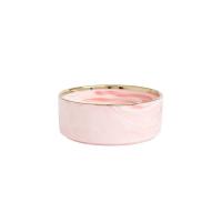 China Eco Friendly Marble Ceramic Raised Dog Bowls with Wooden Stand 2 Bowl Set for sale