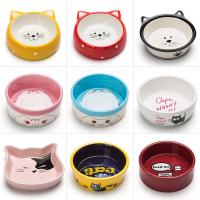 China Custom Ceramic Cat Bowl Anti Vomiting Tilted Raised Feeder 4.5 Inch 6 Inch Sizes for sale