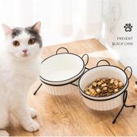 China Custom Ceramic Custom Pet Bowls Feeders Rounded Shape With Shelf for sale