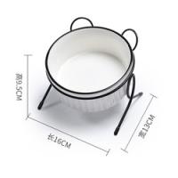 China Custom Ceramic Custom Pet Bowls Feeders Rounded Shape With Shelf for sale