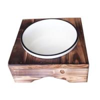 China Custom Ceramic Custom Pet Bowls Feeders Rounded Shape With Shelf for sale