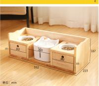China Bamboo Wooden Raised Dog Bowls Elevated Pet Food and Water Feeding Stand 2 Bowl for sale