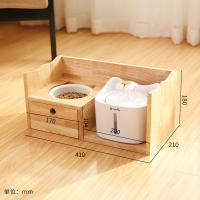 China Bamboo Wooden Raised Dog Bowls Elevated Pet Food and Water Feeding Stand 2 Bowl for sale