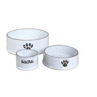 China Custom Ceramic Dog Bowl with Stand Round Shape Sustainable Pet Feeder LFGB Certified for sale