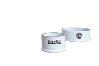 China Custom Ceramic Dog Bowl with Stand Round Shape Sustainable Pet Feeder LFGB Certified for sale