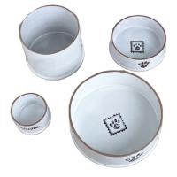 China Custom Ceramic Dog Bowl with Stand Round Shape Sustainable Pet Feeder LFGB Certified for sale