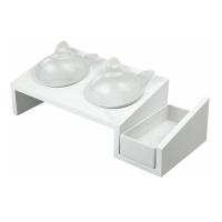 China Sustainable Customized Ceramic Double Cat Bowl Multifunctional for sale