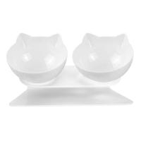 China Sustainable Customized Ceramic Double Cat Bowl Multifunctional for sale