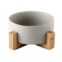 China Japan Style Printed Marble Ceramic Pet Bowl with Elevated Stand 16x7cm for sale