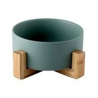 China Japan Style Printed Marble Ceramic Pet Bowl with Elevated Stand 16x7cm for sale