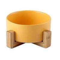 China Japan Style Printed Marble Ceramic Pet Bowl with Elevated Stand 16x7cm for sale