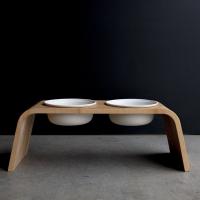 China Custom Elevated Ceramic Dog Bowls Eco Friendly Pet Feeder 5x21.5x8 Inches for sale