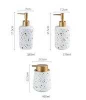China Luxury Ceramic Bathroom Set Soap Bottle For Shampoo Liquid Lotion for sale
