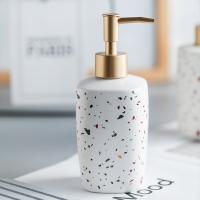 China Luxury Ceramic Bathroom Set Soap Bottle For Shampoo Liquid Lotion for sale