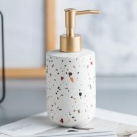 China Luxury Ceramic Bathroom Set Soap Bottle For Shampoo Liquid Lotion for sale