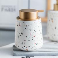 China Luxury Ceramic Bathroom Set Soap Bottle For Shampoo Liquid Lotion for sale