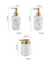 China Luxury Ceramic Bathroom Set Soap Bottle For Shampoo Liquid Lotion for sale