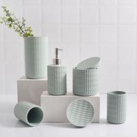 China Commercial Ceramic Bathroom Set 100% Sustainable Luxury Accessories 6 Piece for sale