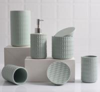 China Commercial Ceramic Bathroom Set 100% Sustainable Luxury Accessories 6 Piece for sale