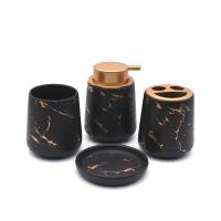 China Marble Ceramic Bathroom Set Soap Dispenser 1360C Eco Friendly White for sale
