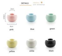 China Modern Ceramic Toothbrush Holder Set Stand 2x4x2.5cm Pink Blue Green for sale