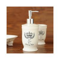 China Round 4 Piece Ceramic Bathroom Set White Glazed For Home Hotel for sale