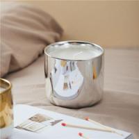 China Luxury Handmade Custom Ceramic Candle Jars With Golden Electroplated for sale