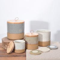 China Cylinder Shape Candle Containers Ceramic Straight Side Fancy Type Colorful for sale