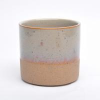 China Cylinder Shape Candle Containers Ceramic Straight Side Fancy Type Colorful for sale