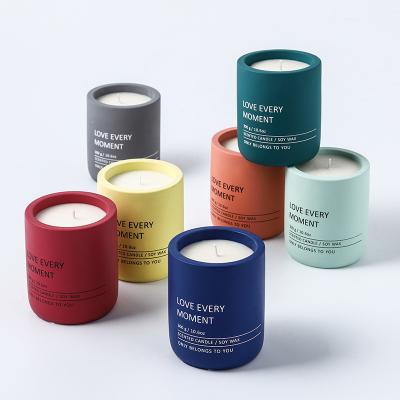 China Decorative Handmade Ceramic Candle Jar Scented For Home Decoration for sale