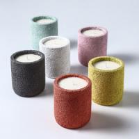China Decorative Handmade Ceramic Candle Jar Scented For Home Decoration for sale