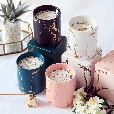 China Custom Ceramic Candle Vessels Porcelain Empty Candle Jars 1000pcs MOQ for sale